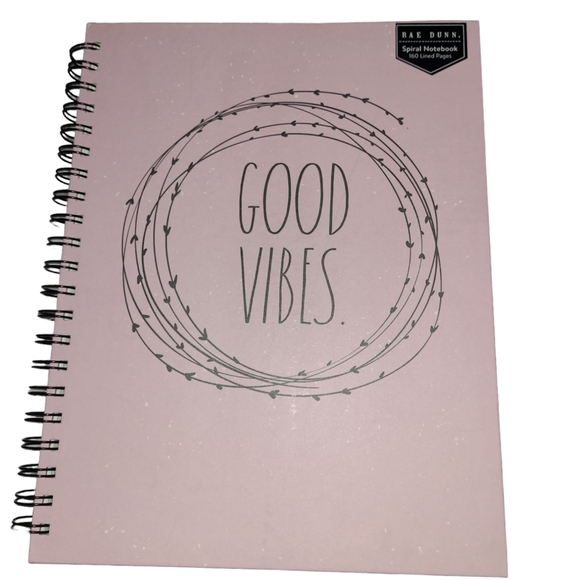 Rae Dunn | Office | New Rae Dunn 8x Spiral Bound Pink Good Vibes ...